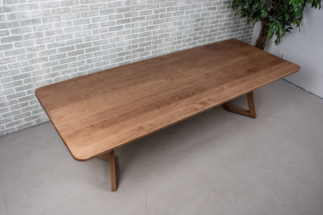 Maple Dining Room Table, 9 Foot Wood Dining Table, Solid Maple Table ...