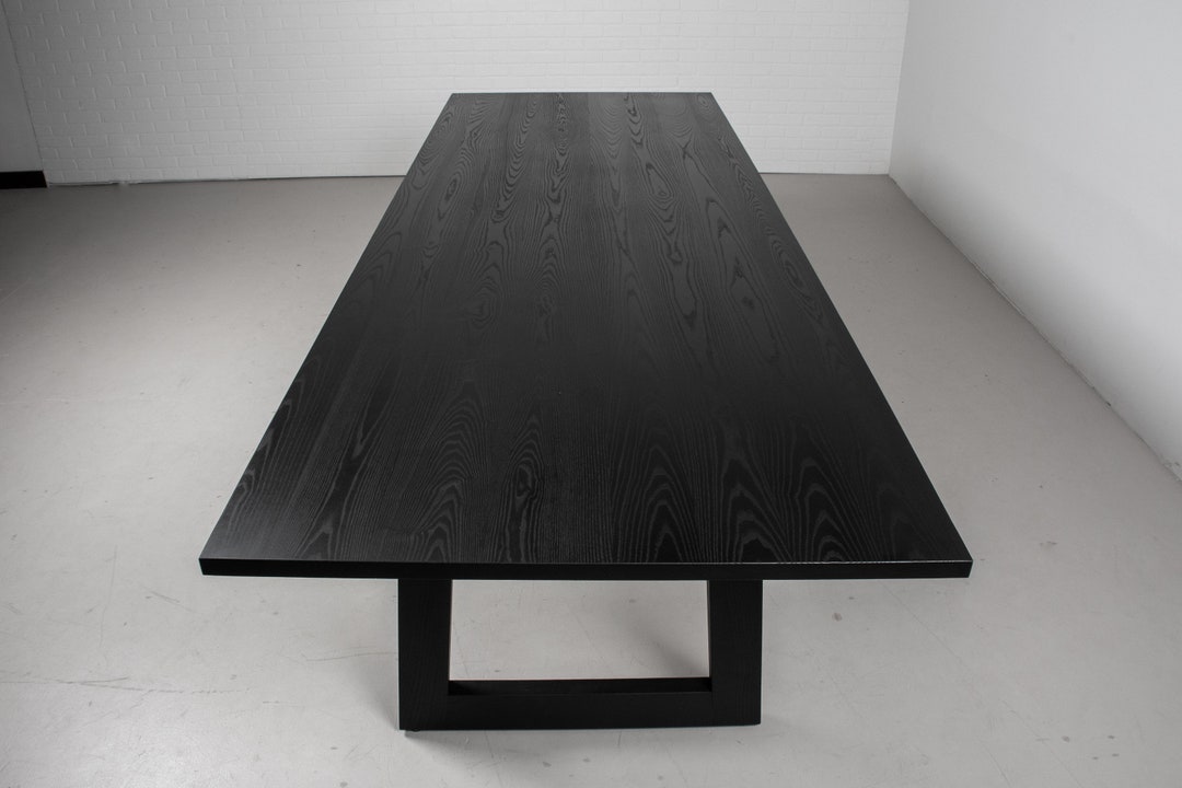 Black Dining Table for 10 People, Modern Black Dining Room Table, Large ...