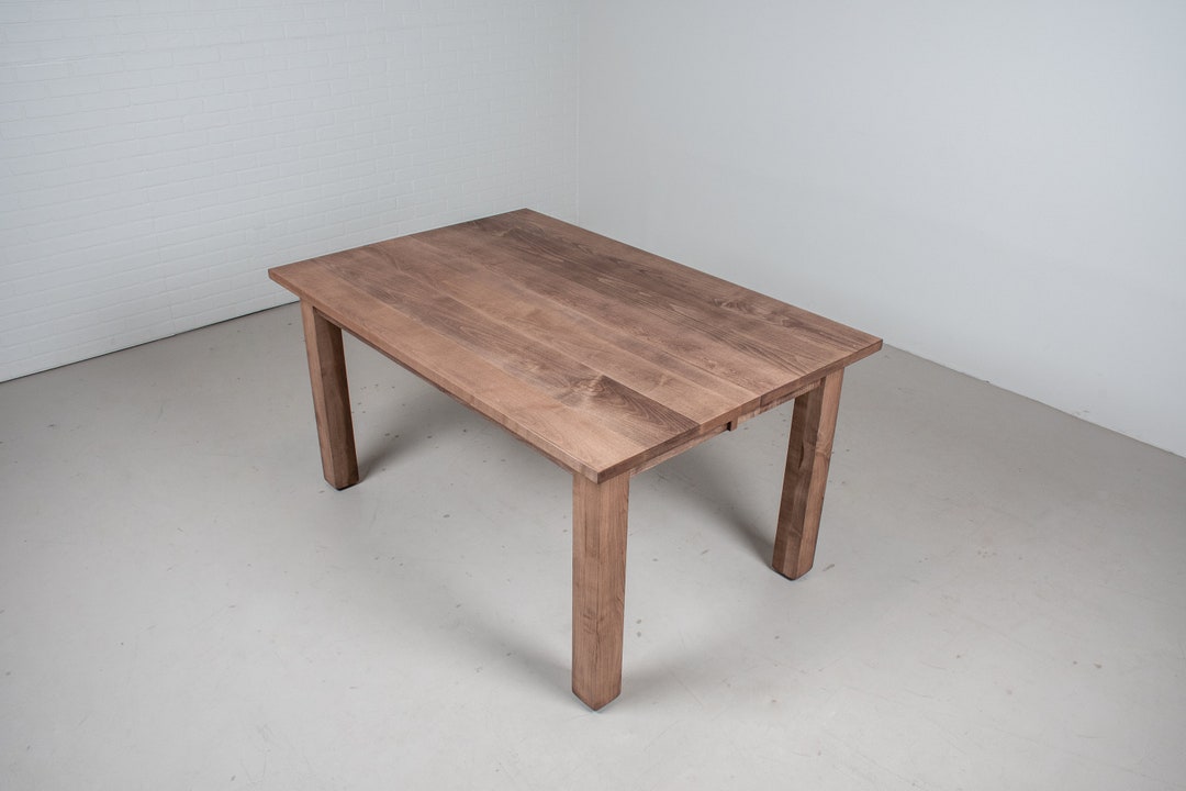 Dining Table W Leaf, Expandable Wood Table, Rectangle Parsons Table ...