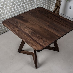 Walnut Extension Table, Square Dining Table With Extenders, Extendable Walnut Dining Table in ...