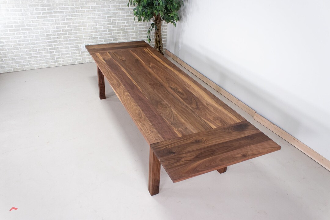 Extendable Rustic Dining Table, Walnut Farmhouse Table Extension ...