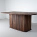 Walnut Dining Table, Fluted Pedestal Base, Squoval Top - Etsy