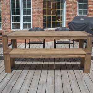 Wood Outdoor Table and Bench, Wood Patio Table, Accoya Wood Outdoor ...