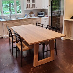 Custom Oak Kitchen Table, Solid White Oak Dining Table, Modern Oak ...