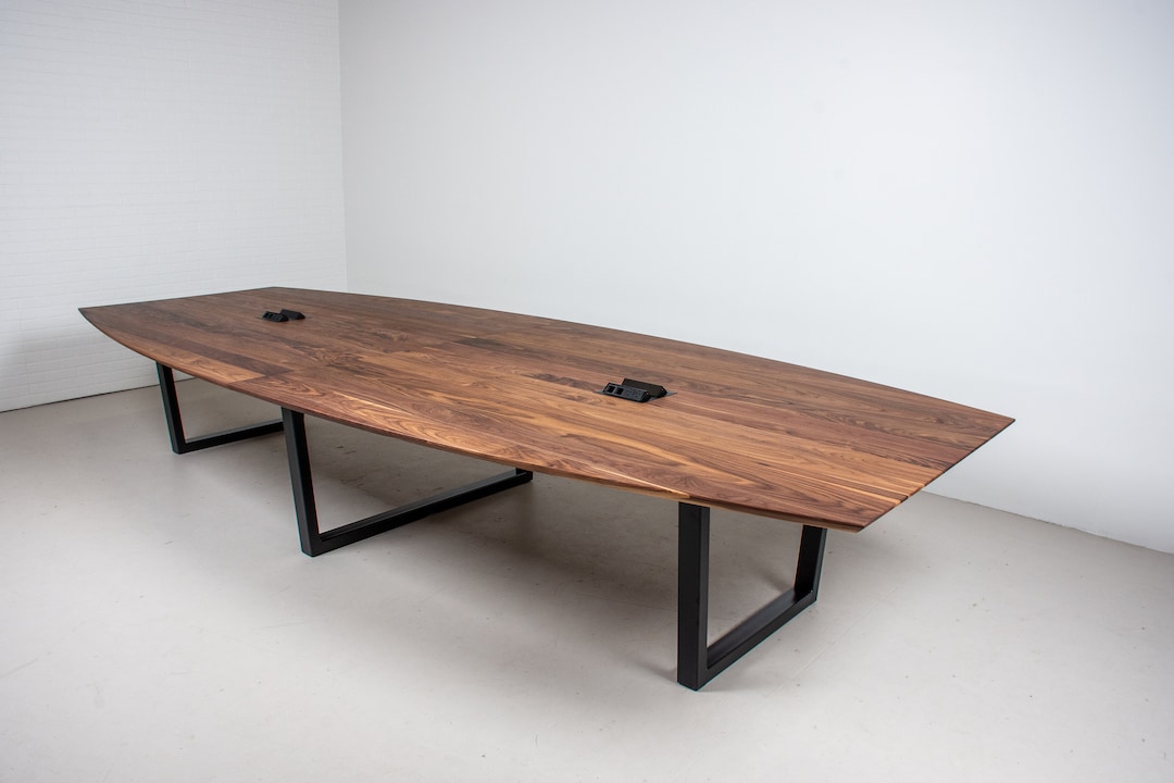 14 Foot Walnut Conference Room Table, Custom Conference Table, Large ...