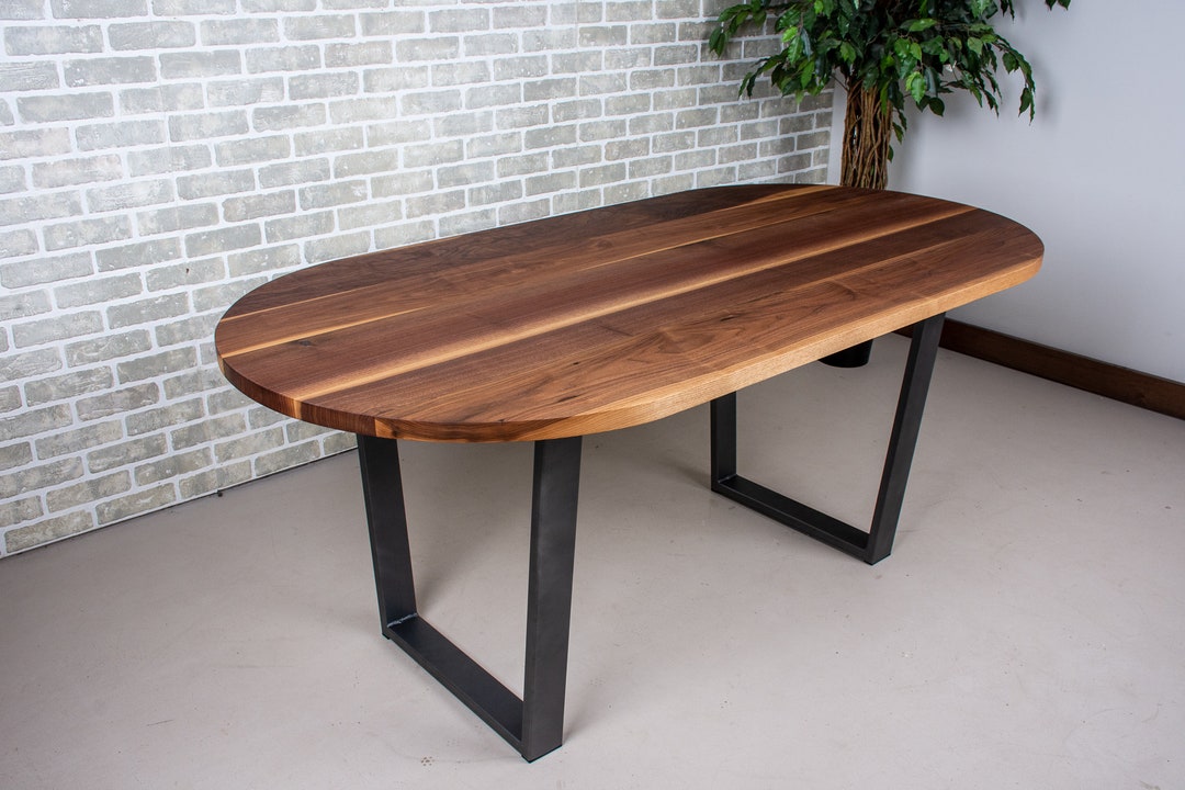 Oval Wood Dining Table, Racetrack Shaped Wood Dinner Table, Natural ...