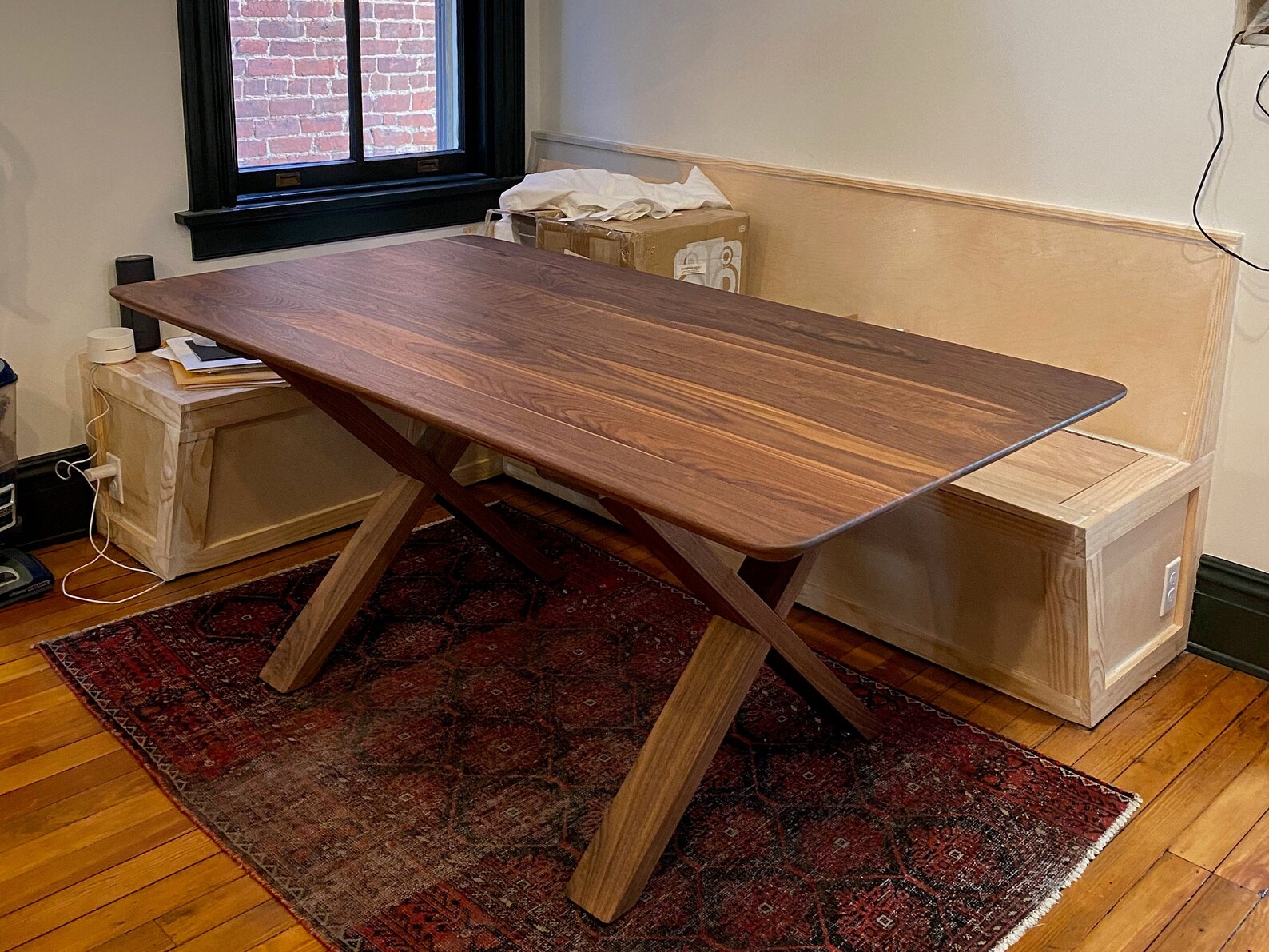 Walnut Kitchen Table Walnut Table for Eat-in Kitchen Black - Etsy