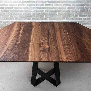 Extending Hexagon Shape Table, Custom Wood Table With Leaf, Walnut ...