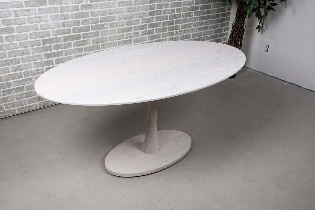 Oval Pedestal Table, Custom Wood Tabletop Oval, Small White Table ...