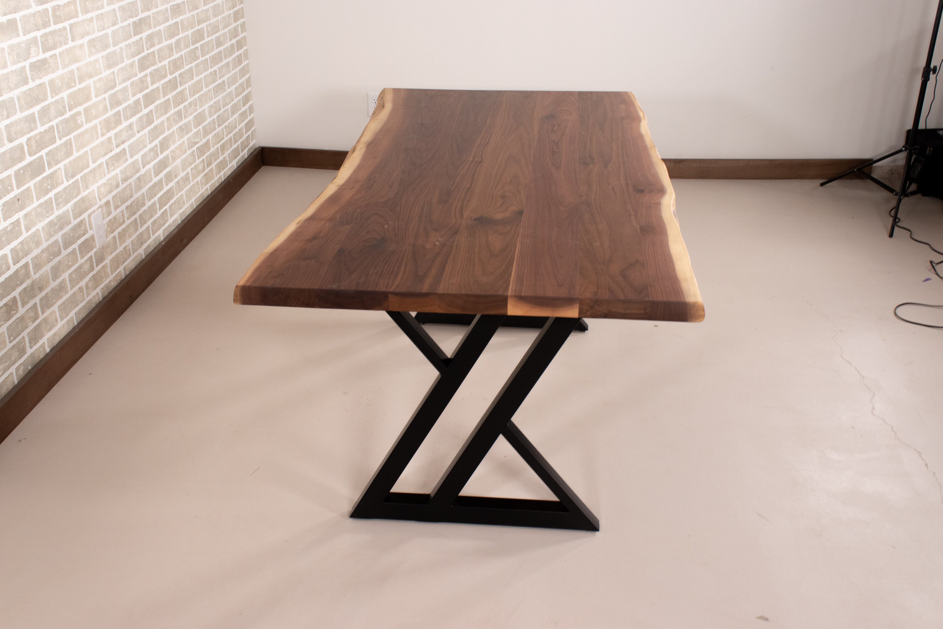 Live Edge Dining Table Modern Live Edge Table on Steel Double - Etsy Canada