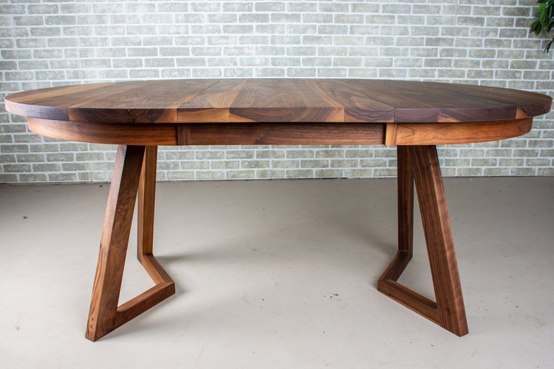Round Extendable Dining Table, Wood Round Table With Leaf, 48" Round ...