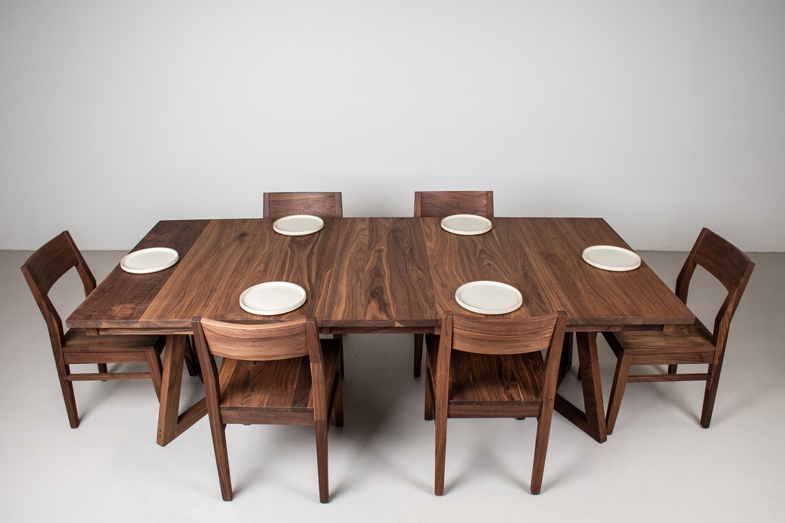 Walnut Table With Extensions, Square Extendable Dining Table and Chairs ...