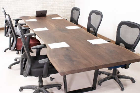 Buy 12 Foot Live Edge Conference Table Conference Room Table in Book Matched Walnut Live Edge Walnut Conference Table for a Boardroom Online in India Etsy