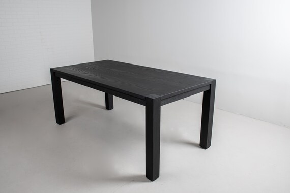 Oak Parson Table Black Wood Parsons Table Oak Kitchen Table Narrow Wood Table for Kitchen or Dining Room Etsy Canada