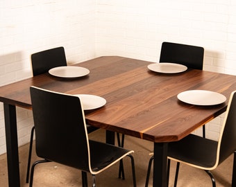 Square dining table with rounded corners store