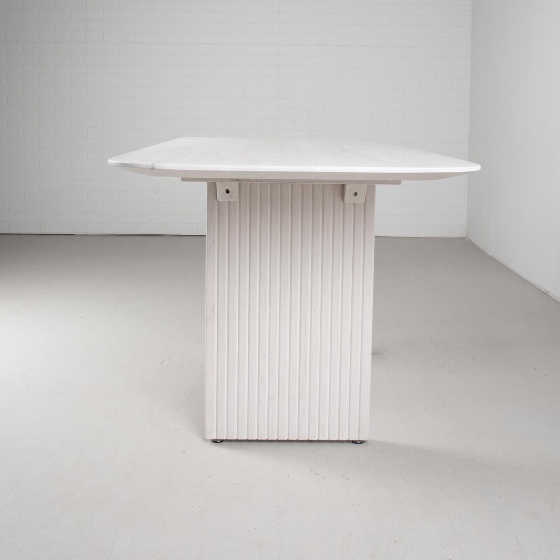 Modern White Maple Dining Table, Custom Panel Legs - Etsy