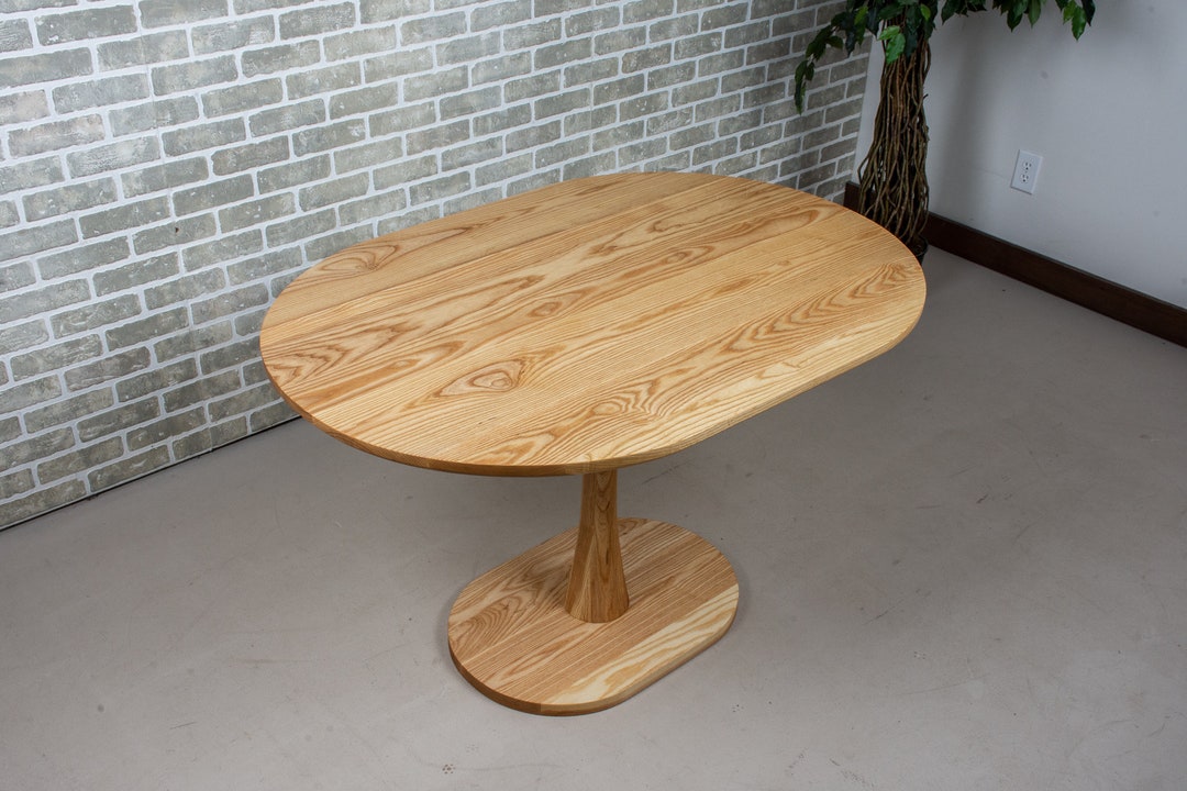 Small Oval Table, Oval Pedestal Dining Table for 4, Hardwood Banquette ...