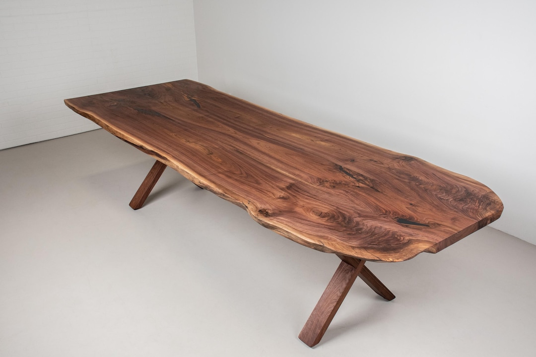 Large Live Edge Table, Walnut Raw Edge Table, Live Edge Walnut Table on ...