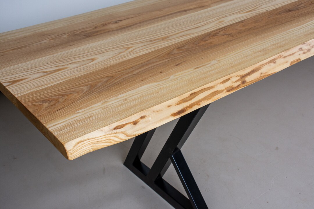 Large Live Edge Ash Dining Table, Long Dining Table, Natural Wood Table ...