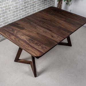 Walnut Extension Table, Square Dining Table With Extenders, Extendable Walnut Dining Table in ...
