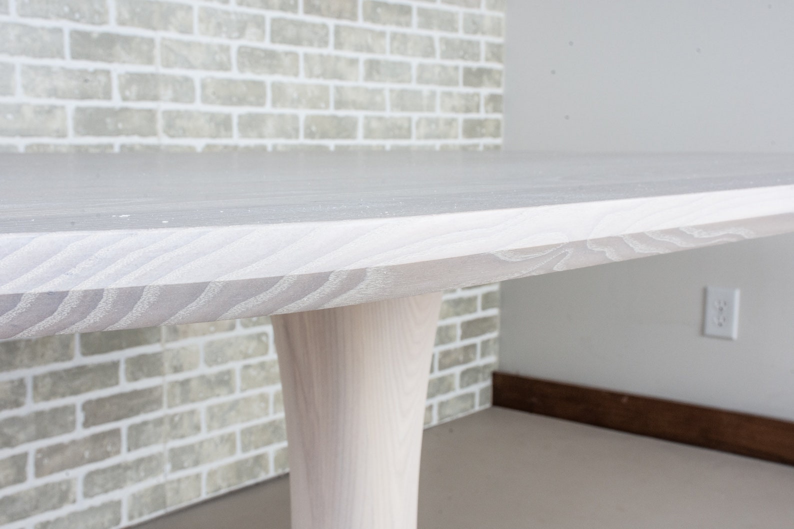 Custom Oval Dining Table, White Kitchen Table on a Pedestal Base, Small ...