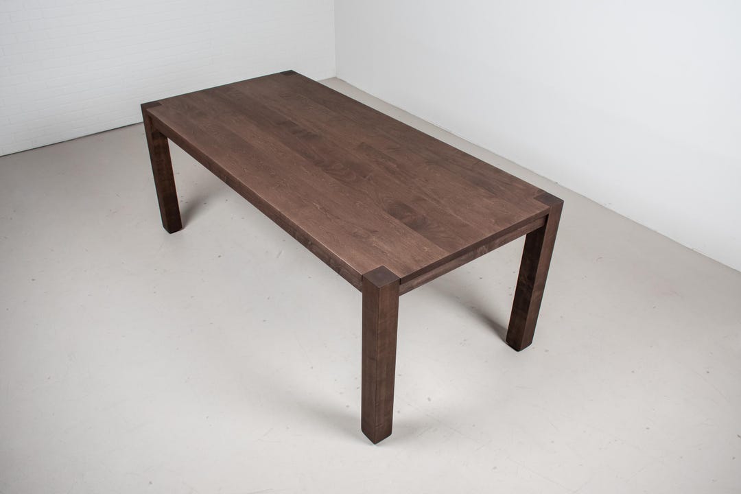 Dark Wood Table, Modern Parsons Dining Table, Rock Maple Dining Table ...