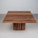 Square Pedestal Dining Table, Modern Square Dining Room Table on Fluted ...