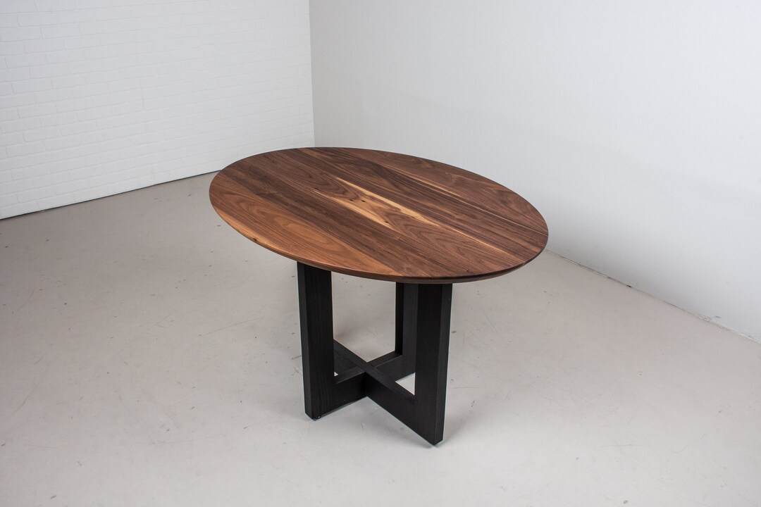 Custom Solid Wood Dining Tables, Custom Dining Table With Oval Walnut ...