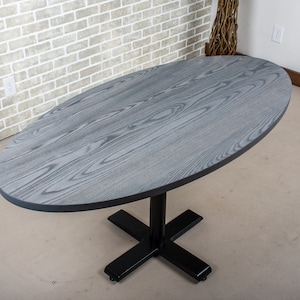 Dining Table for Modern Spaces, Oval Ash Wood Table, Small Pedestal ...
