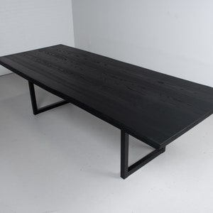 Live Edge Dining Table, Modern Black Table on Steel Legs, Black Live ...