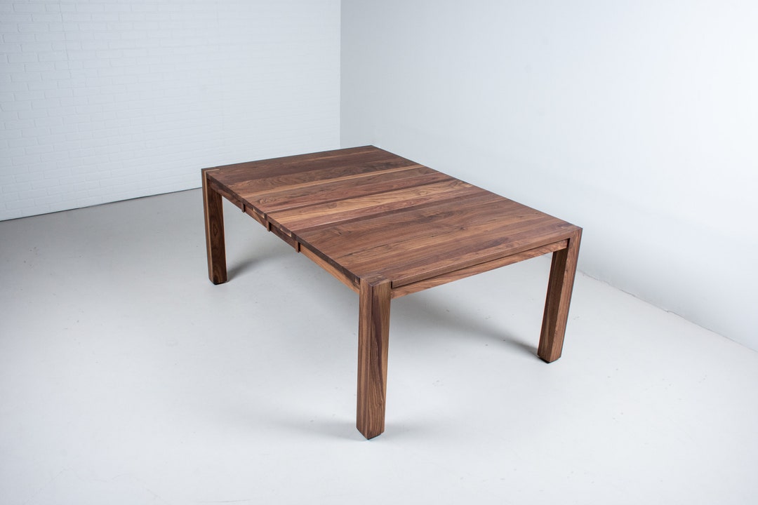 Walnut Parson Dining Table Extendable Square Walnut Extension - Etsy