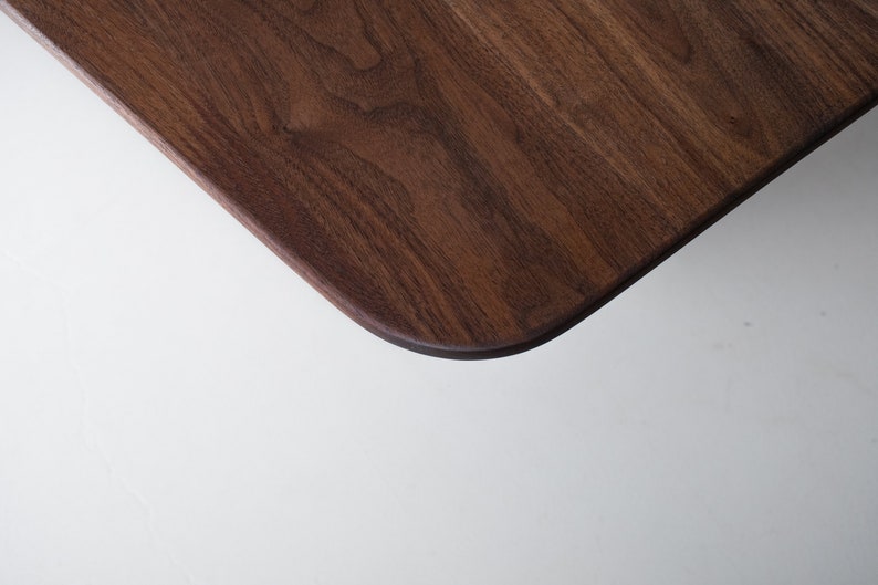 Walnut Dining Table, Fluted Pedestal Base, Squoval Top - Etsy