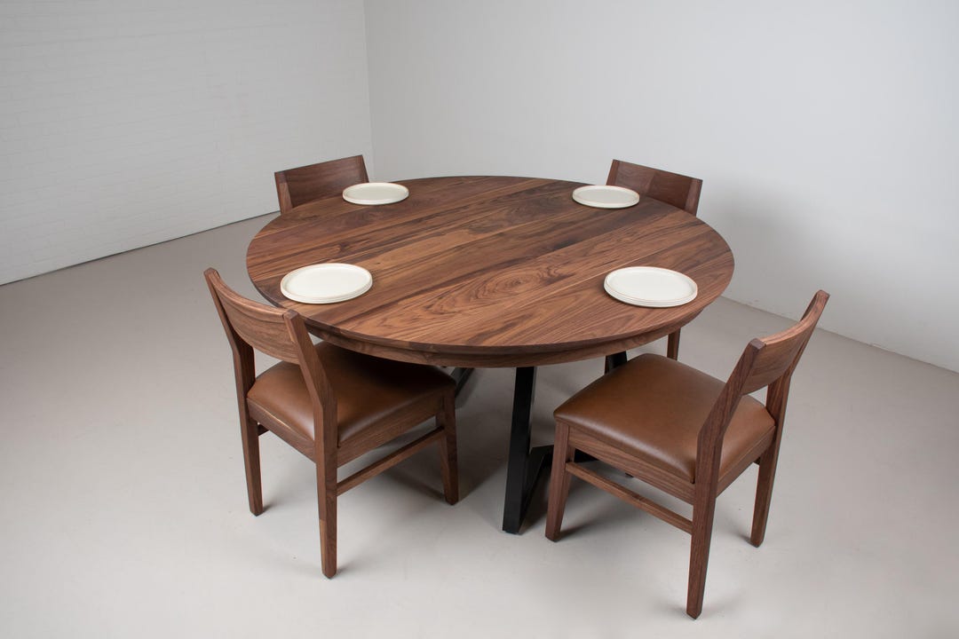 60" Round Dining Table Extendable, Large Round Dining Table With Leaves ...