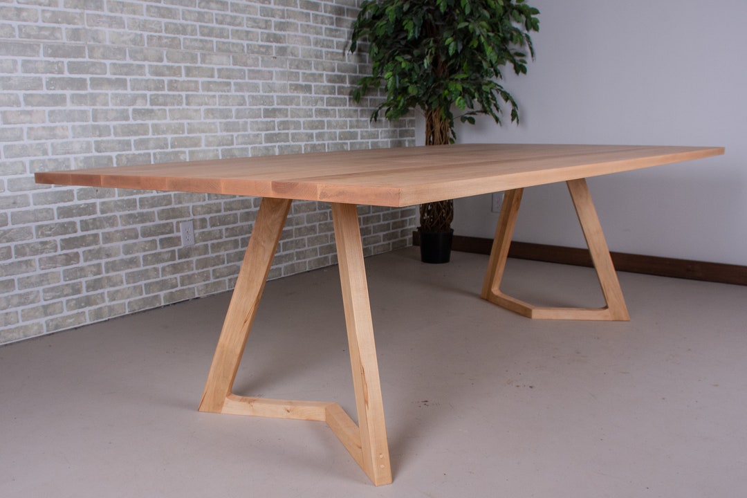 Large Maple Dining Table, Wooden Dinner Table, Natural Wood Kitchen ...