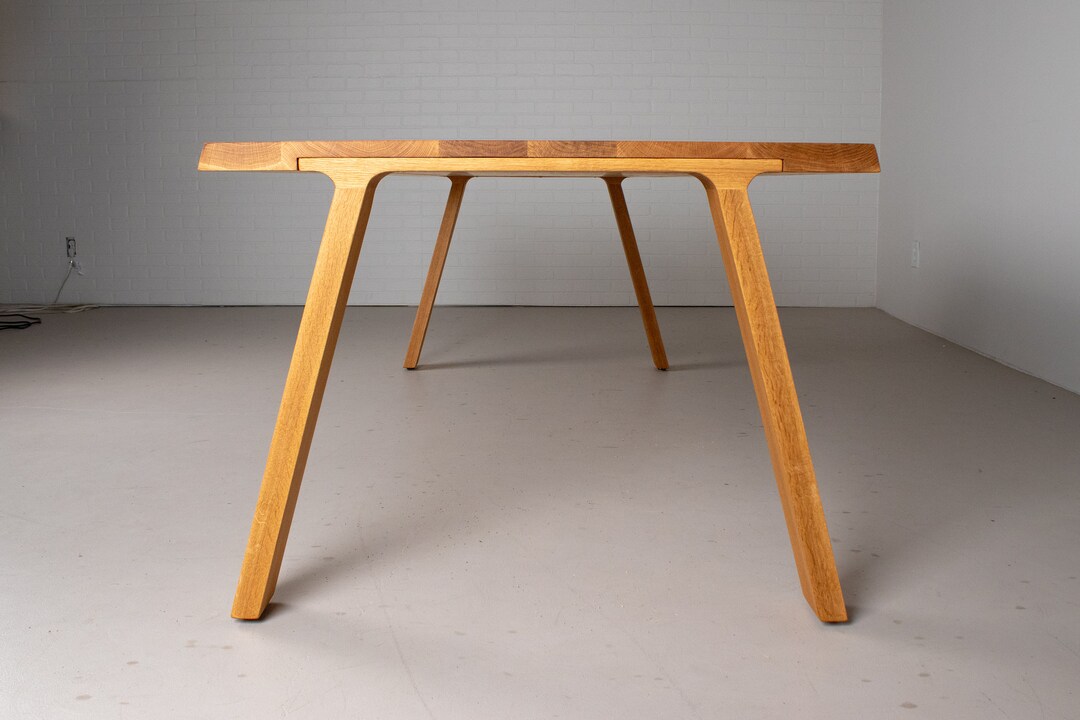 Midcentury Modern Oak Table, Custom Oak Dining Table, Wood Minimalist ...
