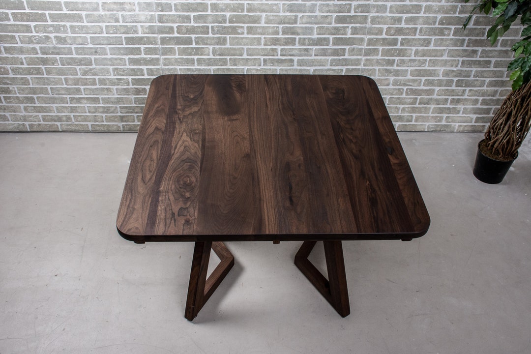 Walnut Extension Table Square Dining Table With Extenders - Etsy