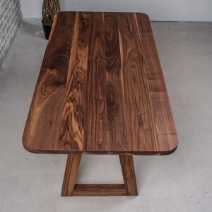 Narrow Walnut Table, Solid Walnut Table or Desk on Walnut Angle Legs ...