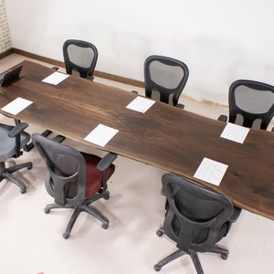 12 Foot Conference Table, Conference Room Table in Book Matched Walnut ...