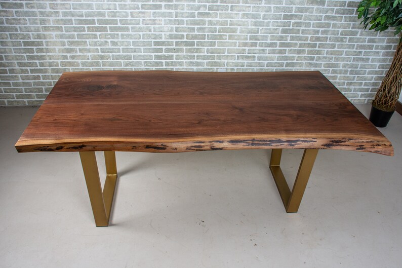 Dining Table Live Edge Modern Farmhouse Kitchen Table Live - Etsy