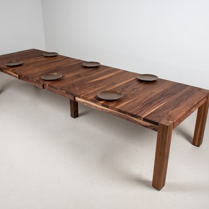 Wood Dining Table Extendable, Large Walnut Dining Table With Leaves, Expanding Walnut Table ...