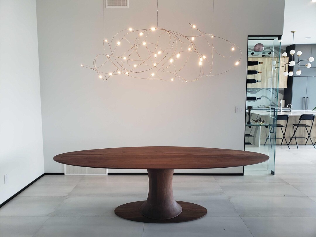 Custom Elliptical Oval Table, Large Walnut Dining Table, 9 Foot Oval ...