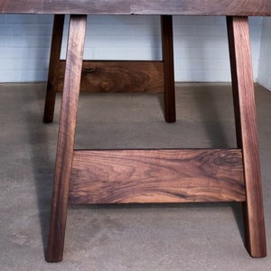 Breakfast Table, Live Edge Walnut Dining Table on Walnut H Legs, Wood ...