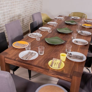 Modern Wood Parsons Table, Custom Hardwood Table, Walnut Table With Leg ...