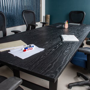 Black Wood Meeting Table, Ash Table for a Boardroom, Wood Conference ...