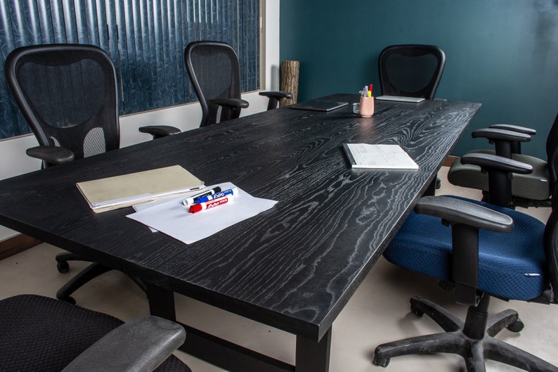 Black Wood Meeting Table, Ash Table for a Boardroom, Black Wood ...