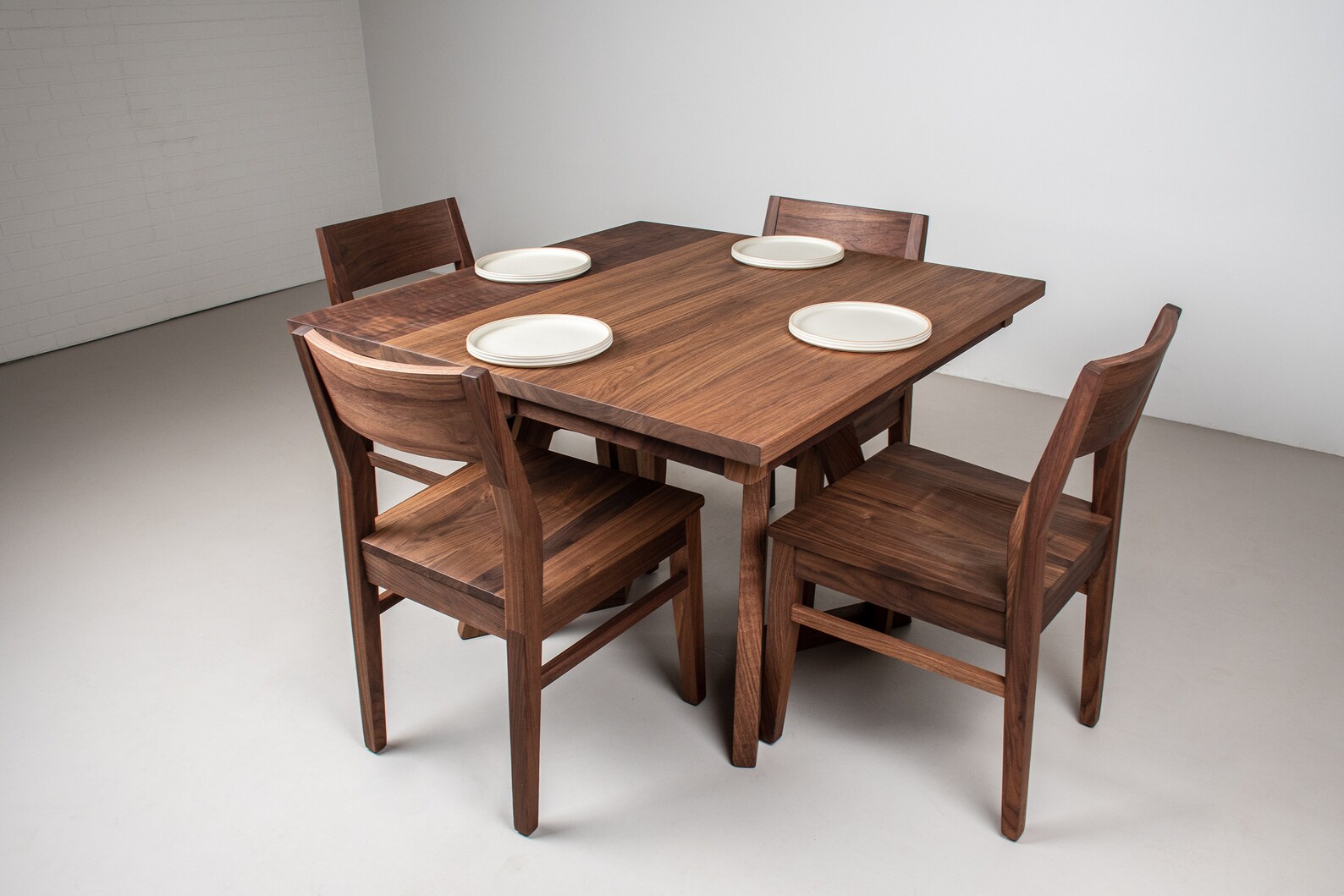 Walnut Table With Extensions, Square Extendable Dining Table and Chairs ...