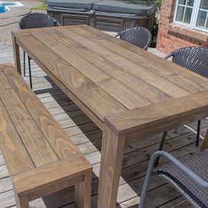 Wood Outdoor Table and Bench, Wood Patio Table, Accoya Wood Outdoor ...