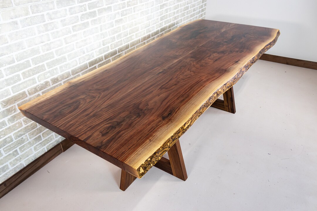 Walnut Live Edge Table Book Matched Walnut Dining Table - Etsy