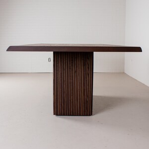 Custom Dining Table, Raw Edge Table on Fluted Pedestal Base, Live Edge ...