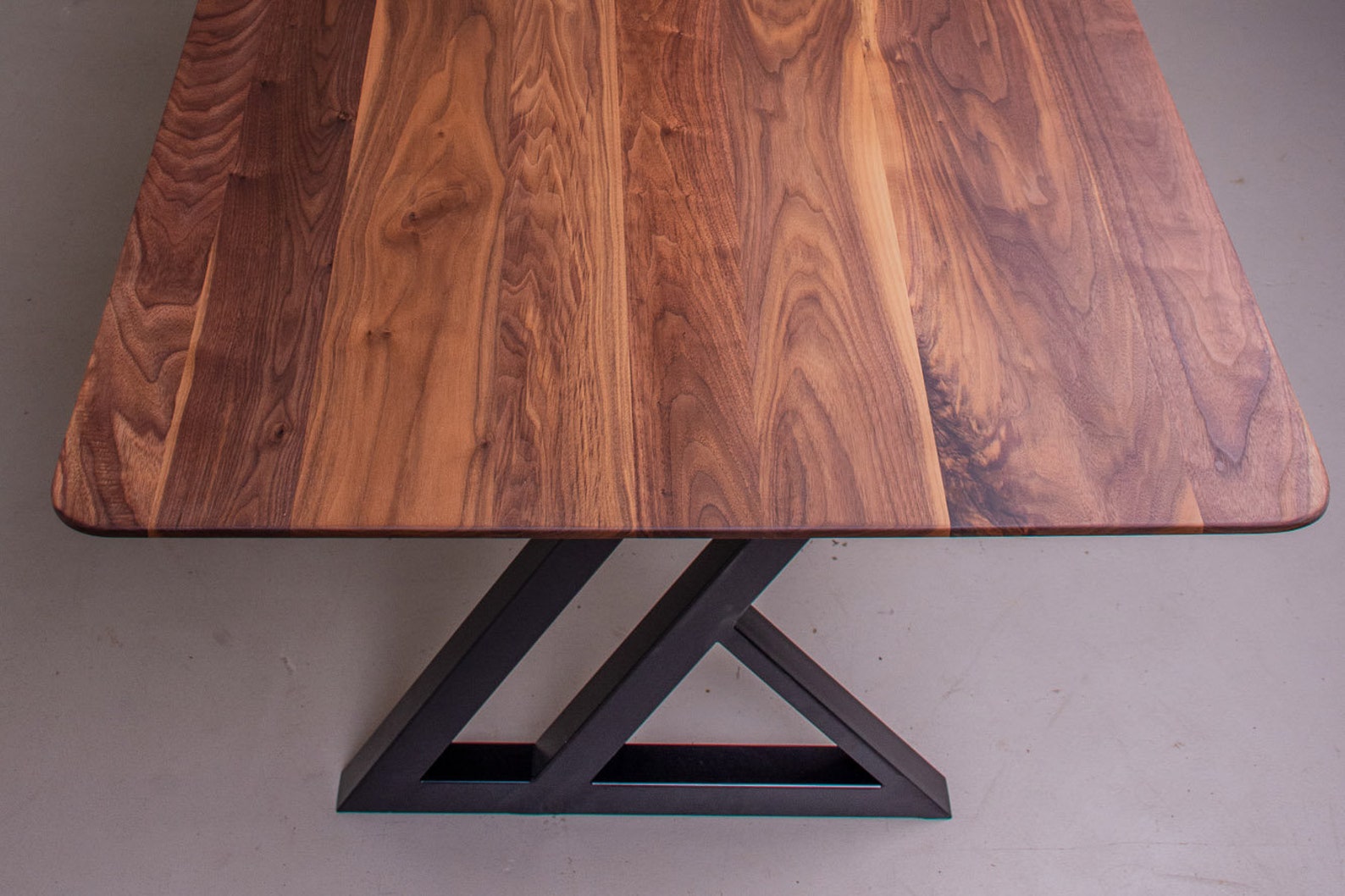 Wooden Kitchen Table Walnut Dining Table on Steel Legs Wood - Etsy